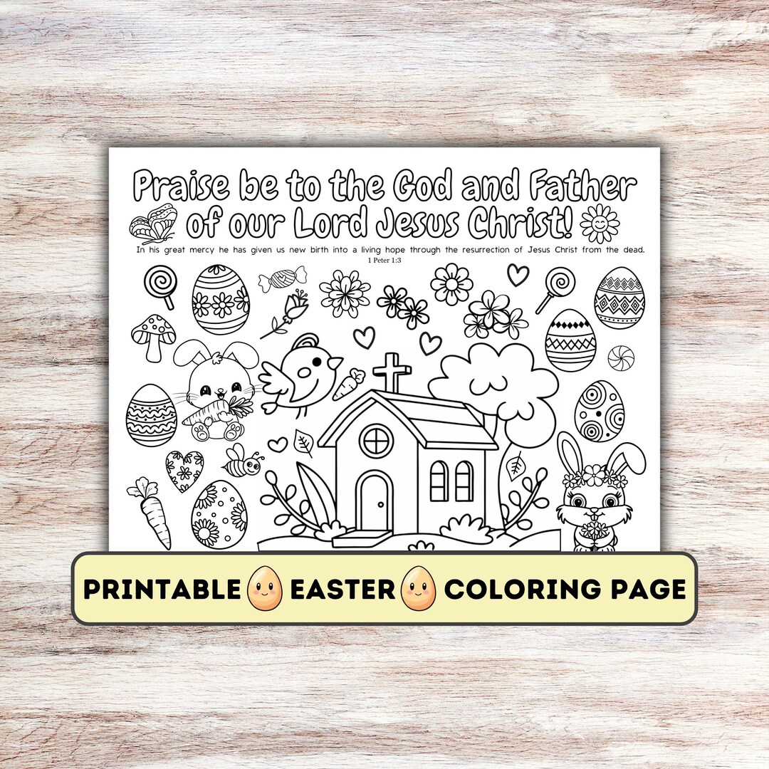 Printable Easter Coloring Page, Bible Verse Coloring Sheet, Sunday ...