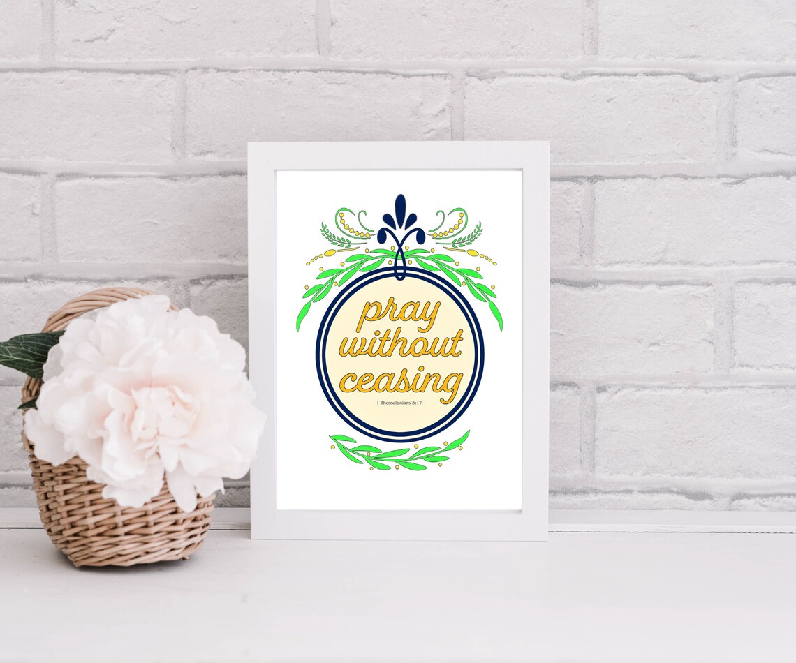 Bible Verse Coloring Page, pray Without Ceasing, Instant Digital PDF ...