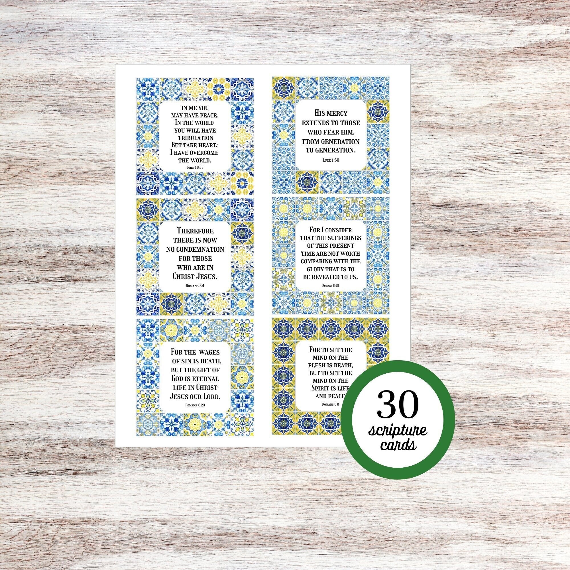 Scripture Cards Tile Design, Printable Bible Verse Cards, God's ...