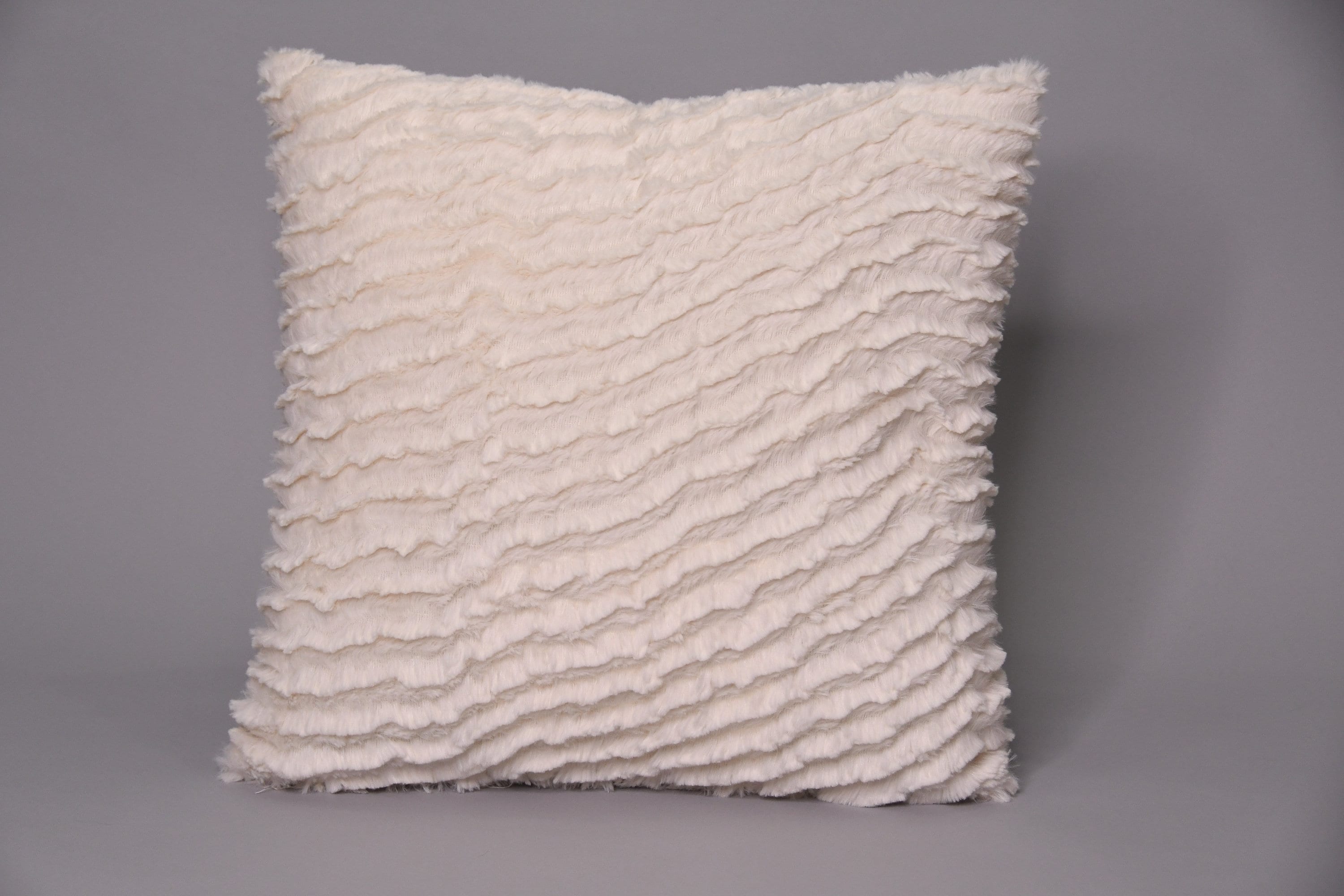 Super SOFT Angela Cream Snuggle Stripe PLUSH Faux Fur Ruffles Zigzag ...