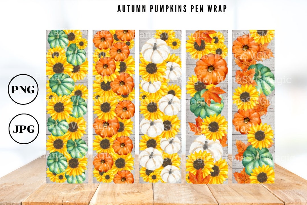 Autumn Pumpkins Pen Wrap PNG Sublimation Designs,pumpkin Pen Wrap ...