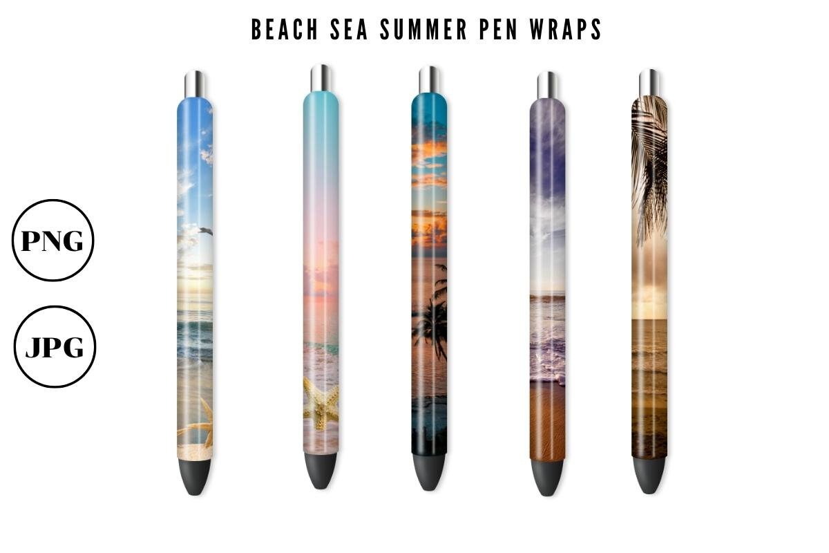 Pen Wraps Beach Sea Summer pen Wraps Waterslidesdigital - Etsy
