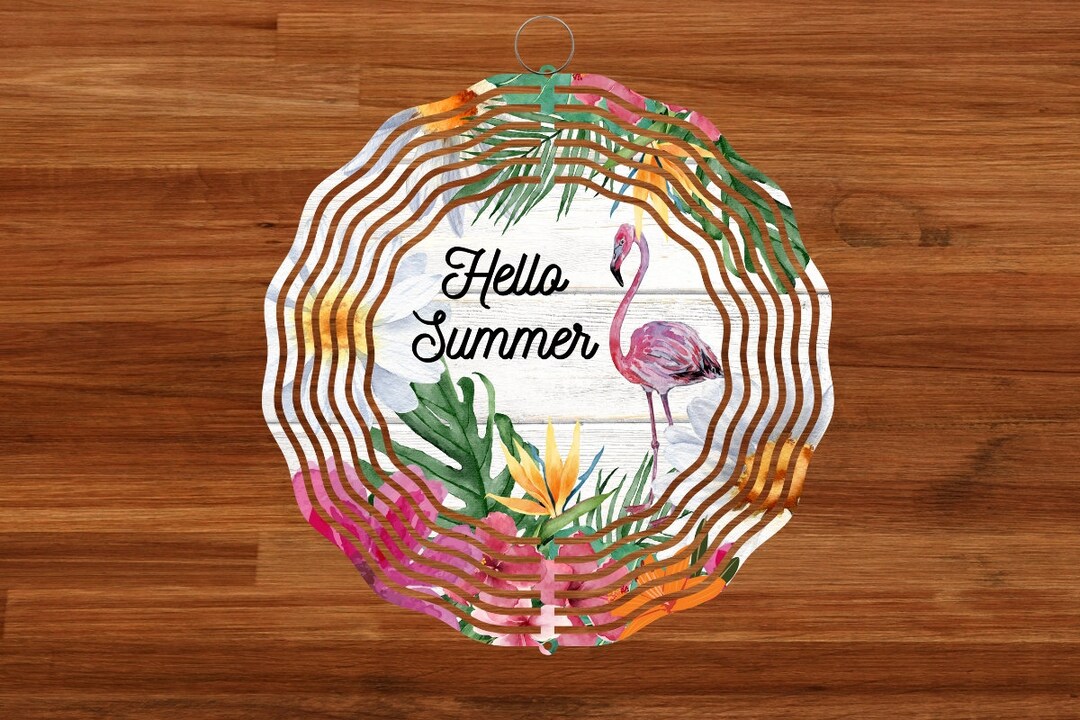 Hello Summer Wind Spinner,wind Spinner Door Hanger Ornament Sublimation ...