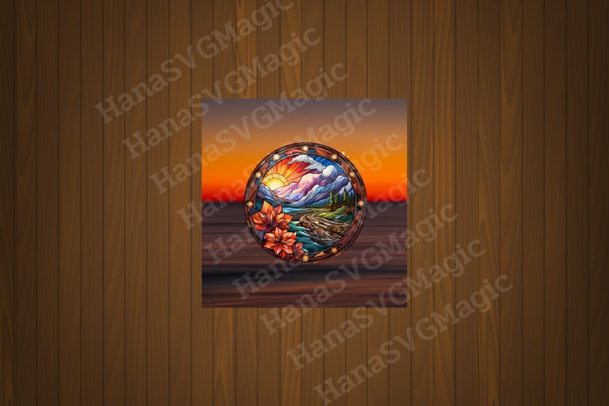 Stained Glass Train Route Sublimation Designwind Spinner Door - Etsy