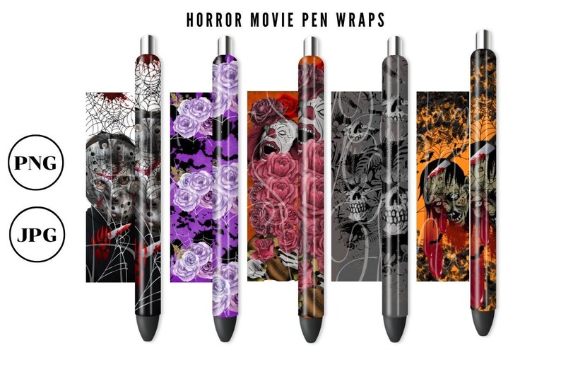 Horror Scary Movie Flower Pen Wrapshalloween Pen Wraps - Etsy UK