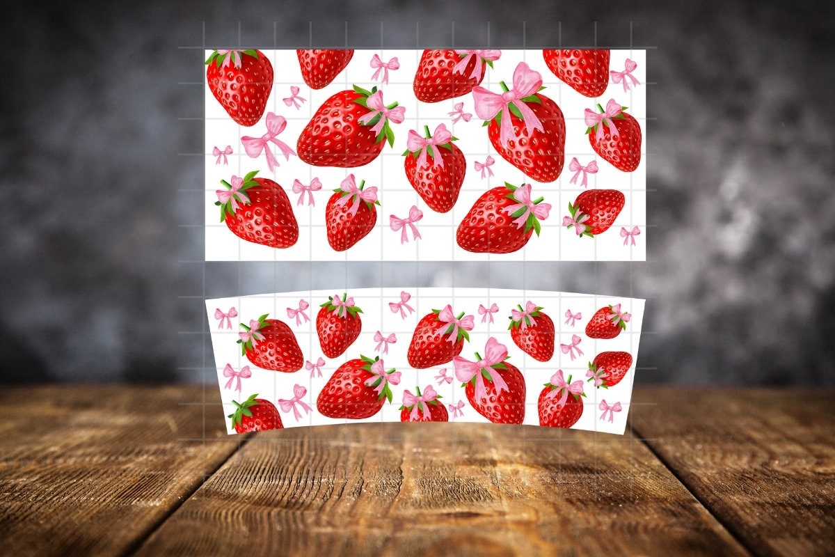 Strawberries and Bows 40oz Tumbler,strawberry Sublimation Design ...