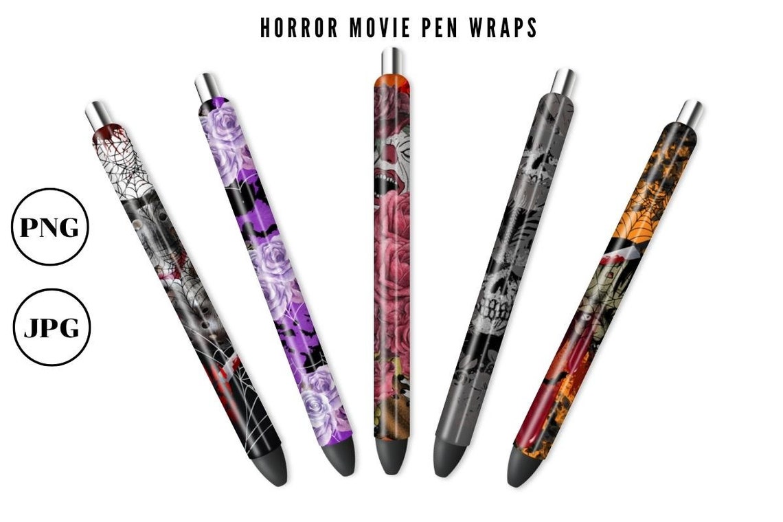 Horror Scary Movie Flower Pen Wraps,halloween Pen Wraps Waterslides ...
