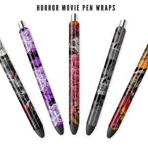 Horror Scary Movie Flower Pen Wraps,halloween Pen Wraps Waterslides ...