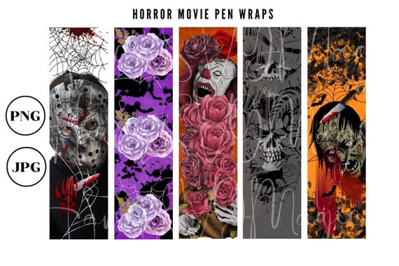 Horror Scary Movie Flower Pen Wrapshalloween Pen Wraps - Etsy