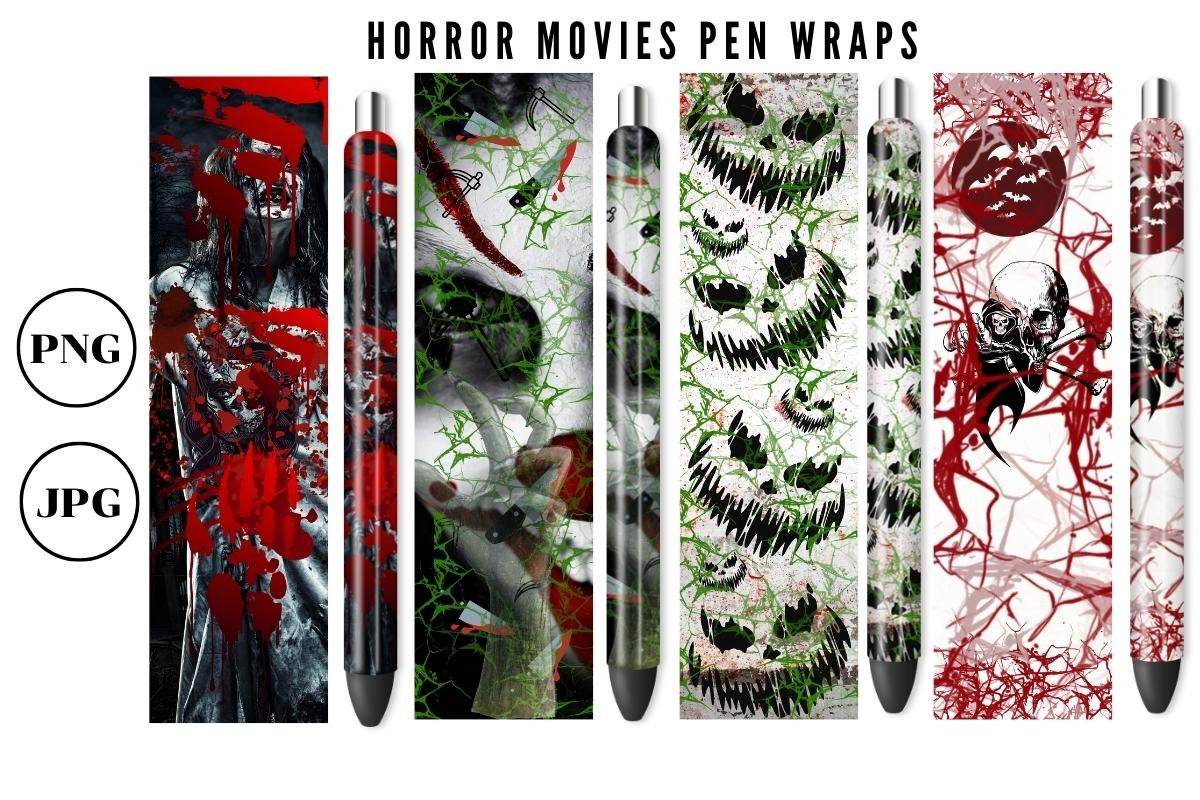 Horror Movies Pen Wraps,true Crime Movies,halloween Pen Wrap Template ...
