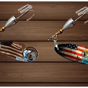 American Flag Fishing Lure Designs/add Your Own Text/fathers Day Lure ...