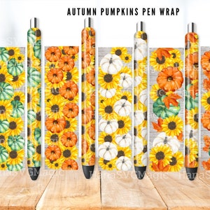 Autumn Pumpkins Pen Wrap PNG Sublimation Designs,pumpkin Pen Wrap ...