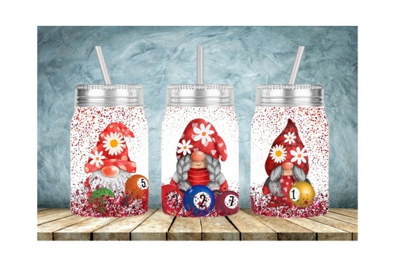 Gnomes Playing Bingo17 Oz Mason Jar Tumblersublimation - Etsy