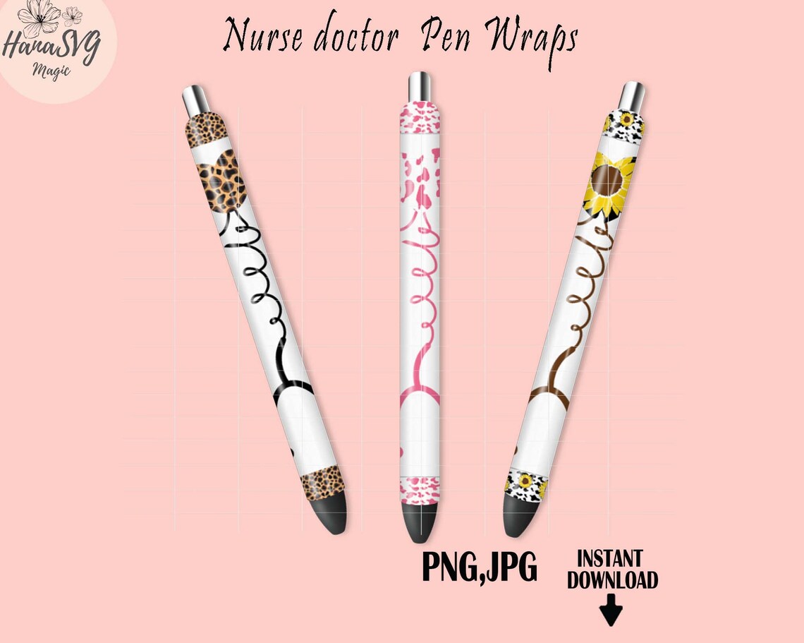 Nurse Pen Wrap Template, Heart Nurse Pen Wraps, Nurse Life Pen Wrap ...