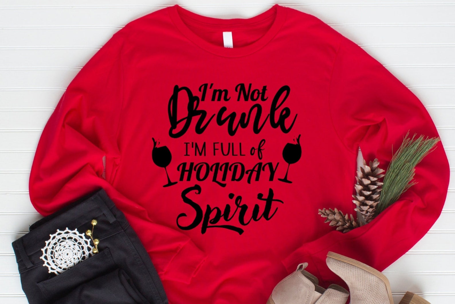 Christmas Funny Quote I'm Not Drunk Wine Sayings,12 Oz Wine Tumbler ...