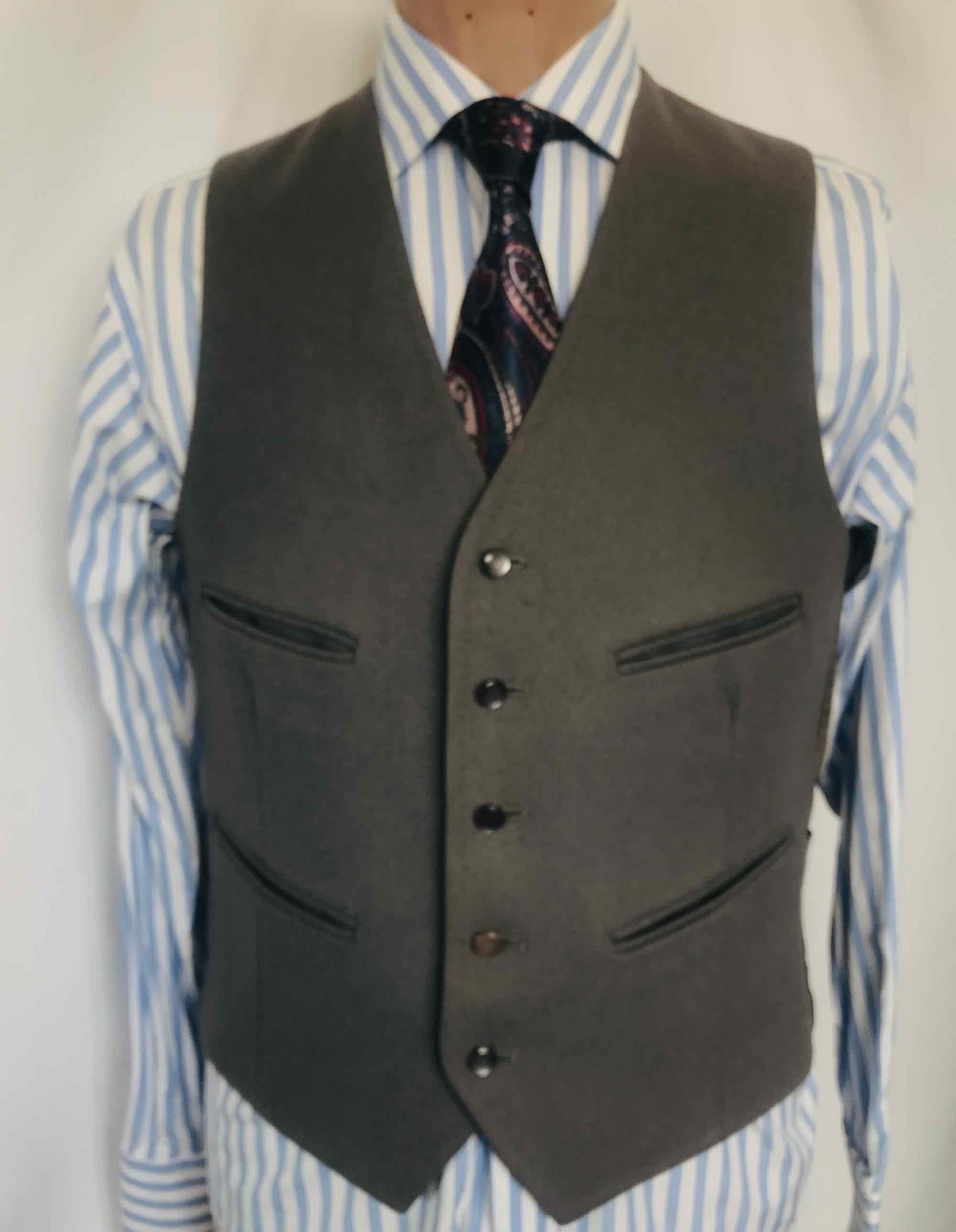 Mens Tailored Grey Doeskin Wool Vest Original 1950s Waistcoat - Etsy