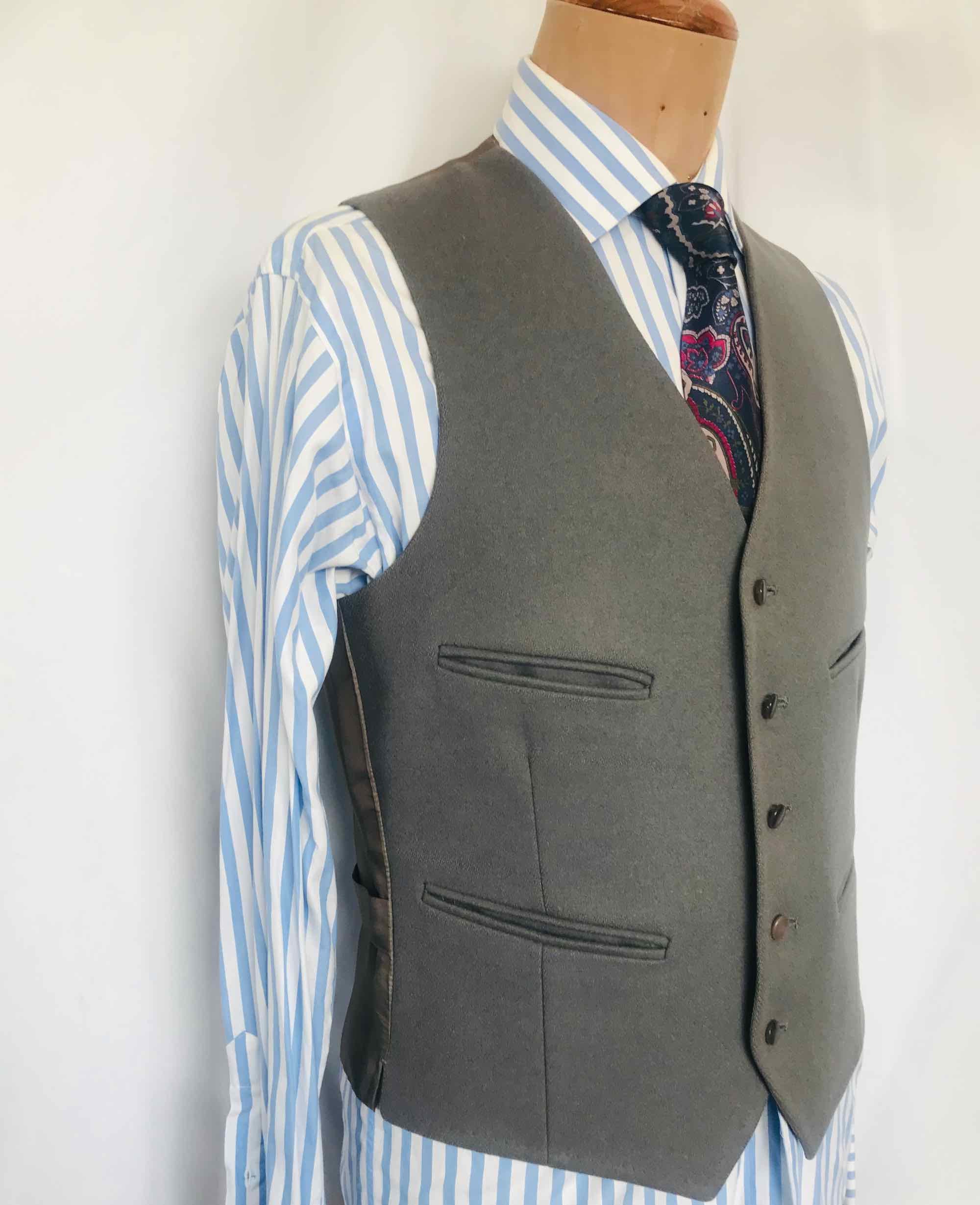 Mens Tailored Grey Doeskin Wool Vest Original 1950s Waistcoat - Etsy