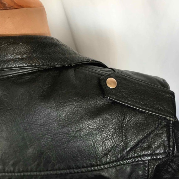 Brando Leather Jacket Vintage 80s Black Bikers Jacket… - Gem