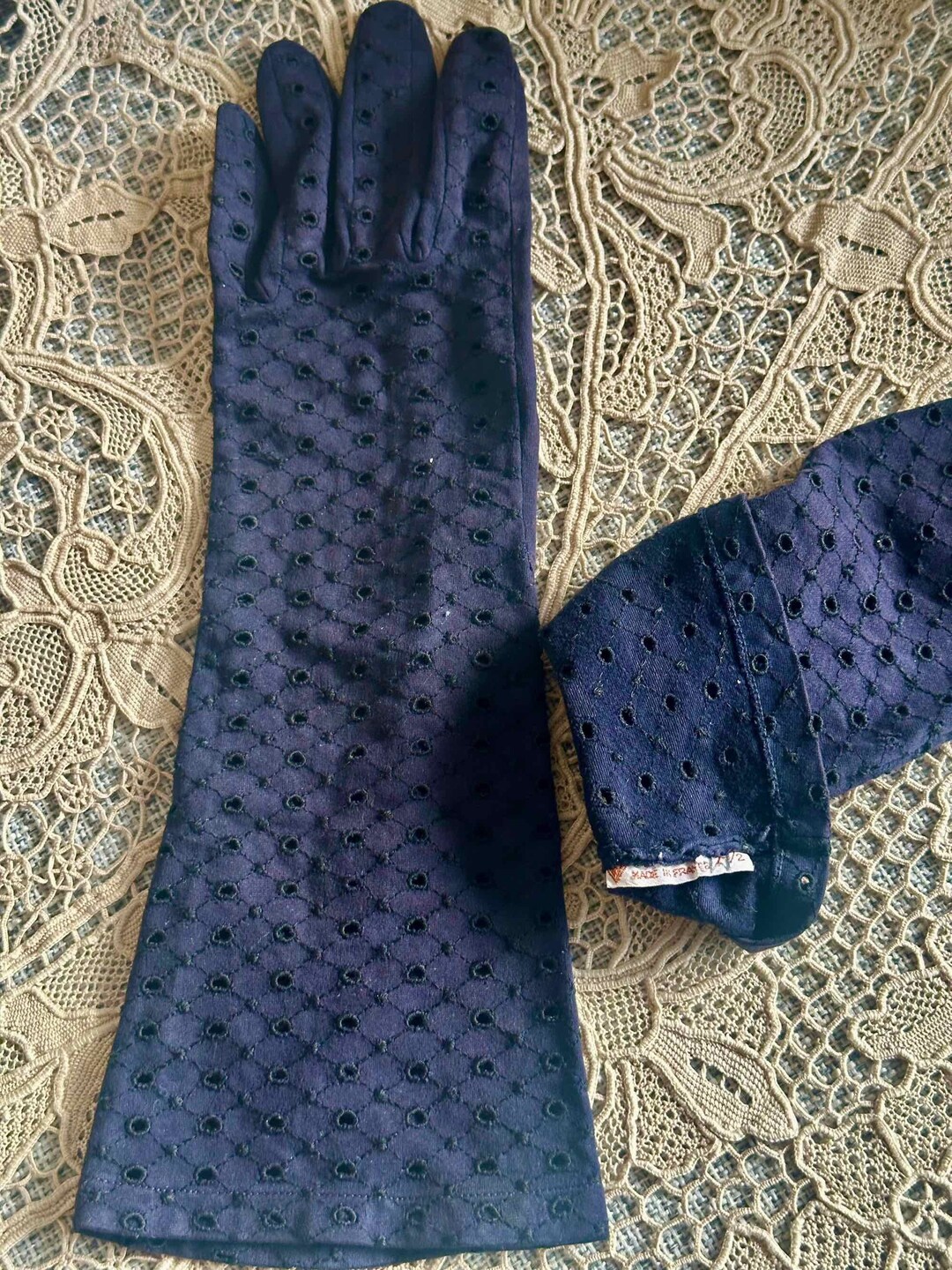 Navy Gloves Ladies Gloves Vintage Glamour Accessory Antique Navy 1950s ...