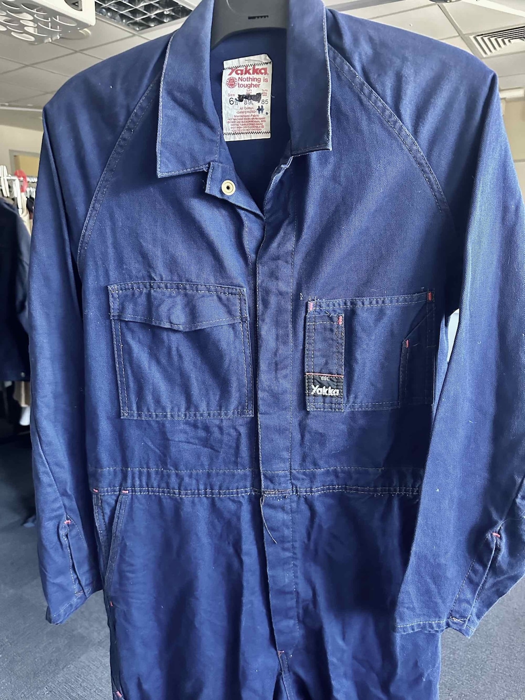 Classic Yakka Boiler Suit Workwear 1980s Overalls Dark Blue Cotton Long ...