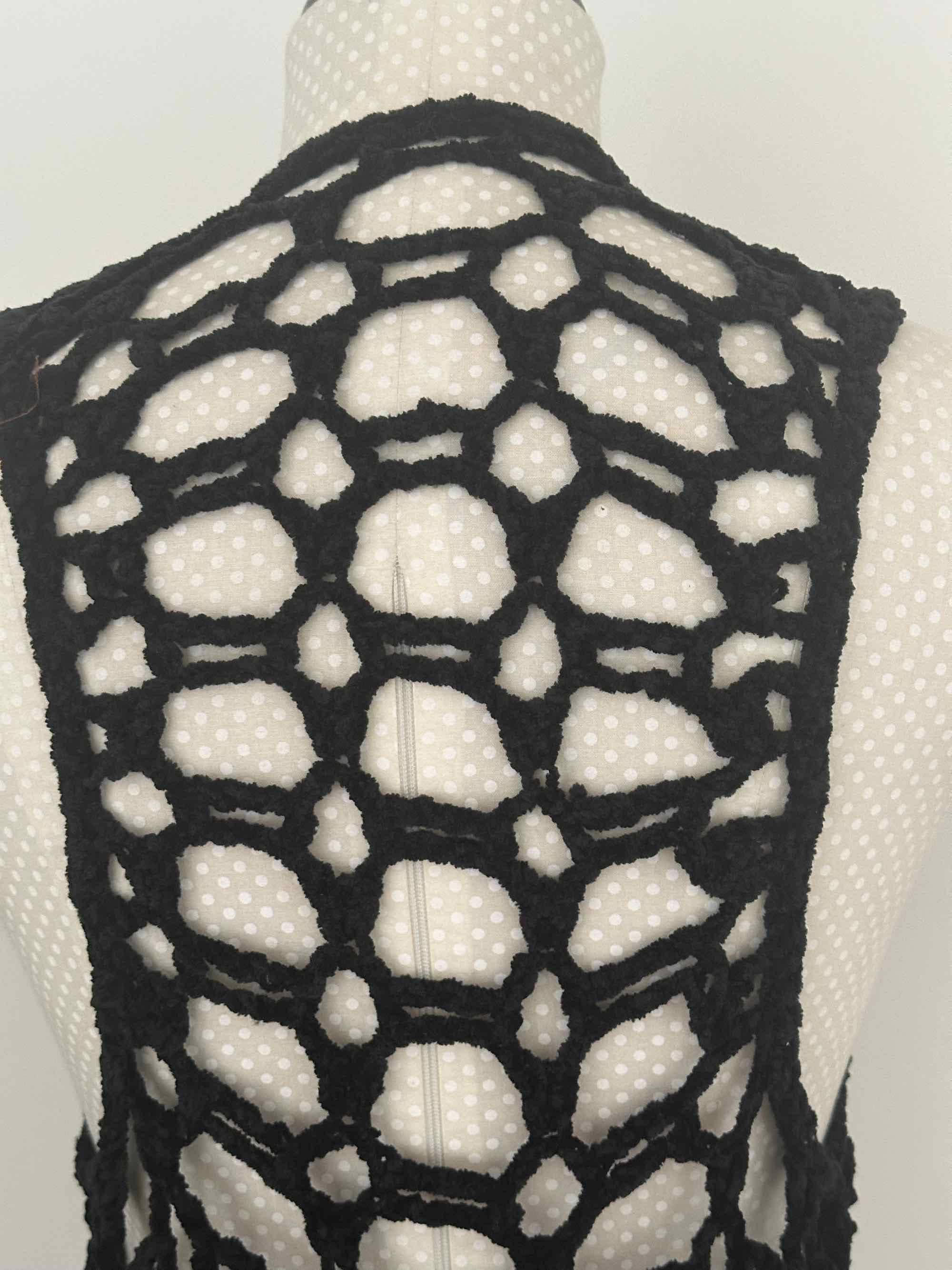 1970s Hand Crochet Black Sleeveless Vest Longline Crochet Vest - Etsy