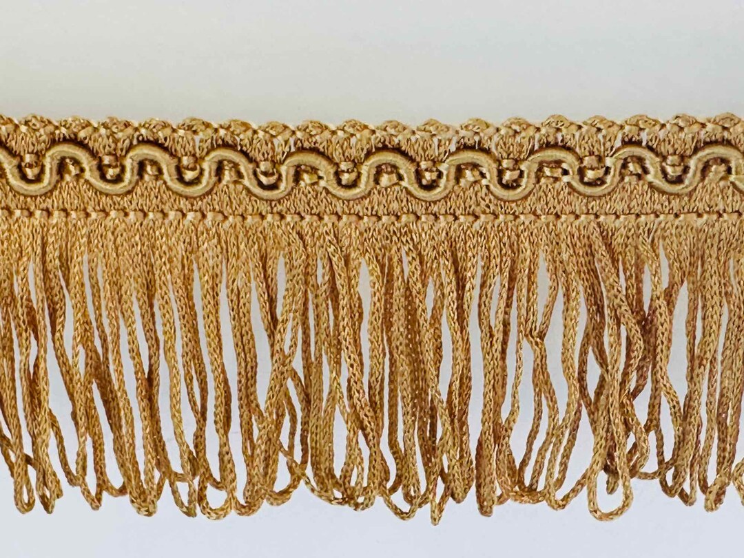 Old Gold Polyester Looped Fringe Trim 5cm Wide 3 Metres Available - Etsy