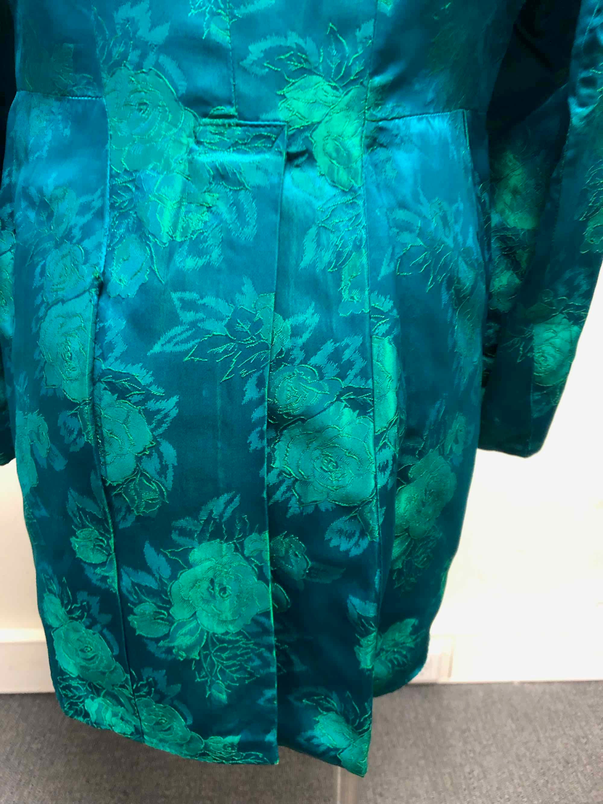 Aqua Silk Brocade Cutaway Jacket Tailored Brocade Formal Jacket ...