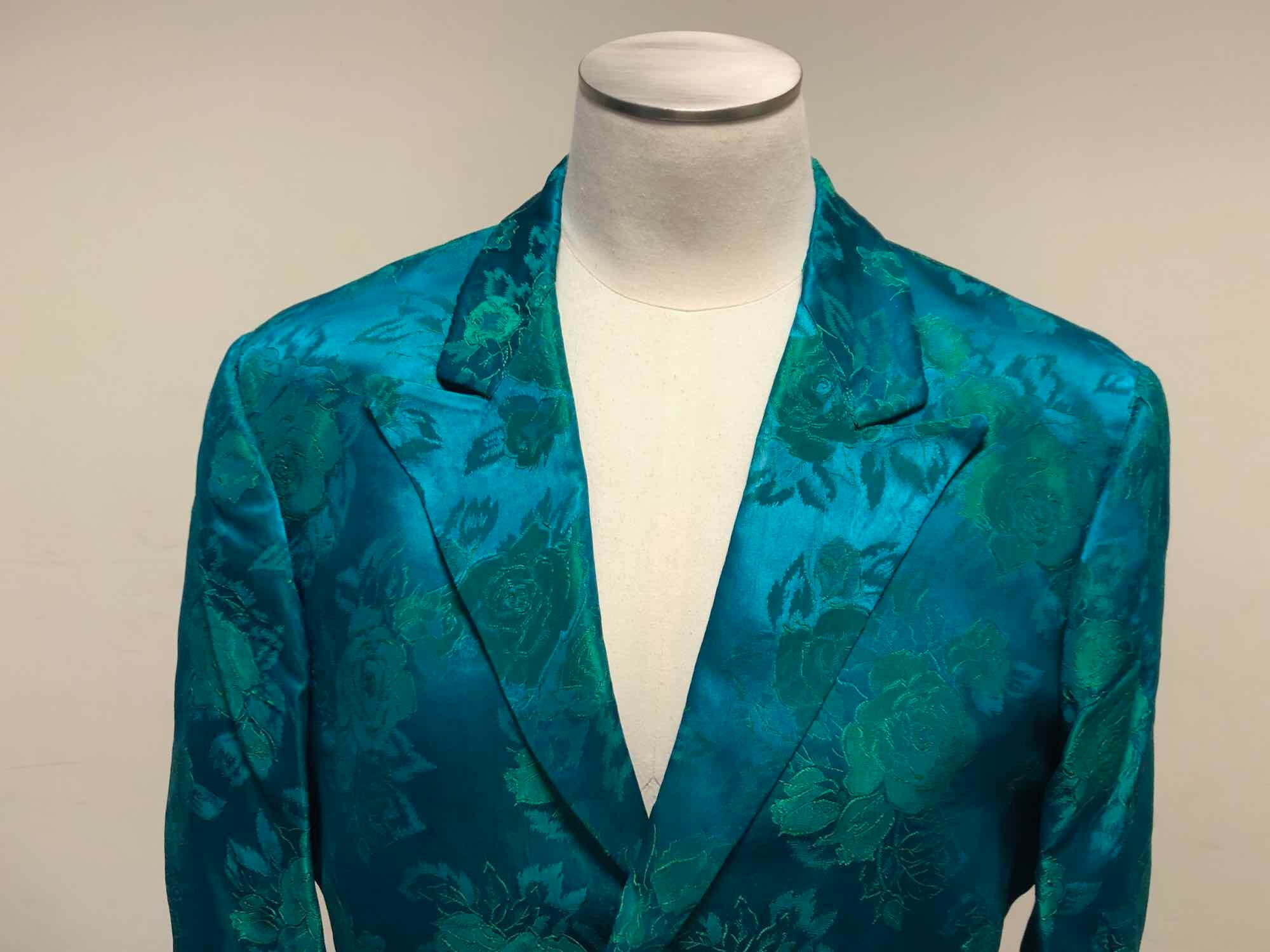 Aqua Silk Brocade Cutaway Jacket Tailored Brocade Formal Jacket ...