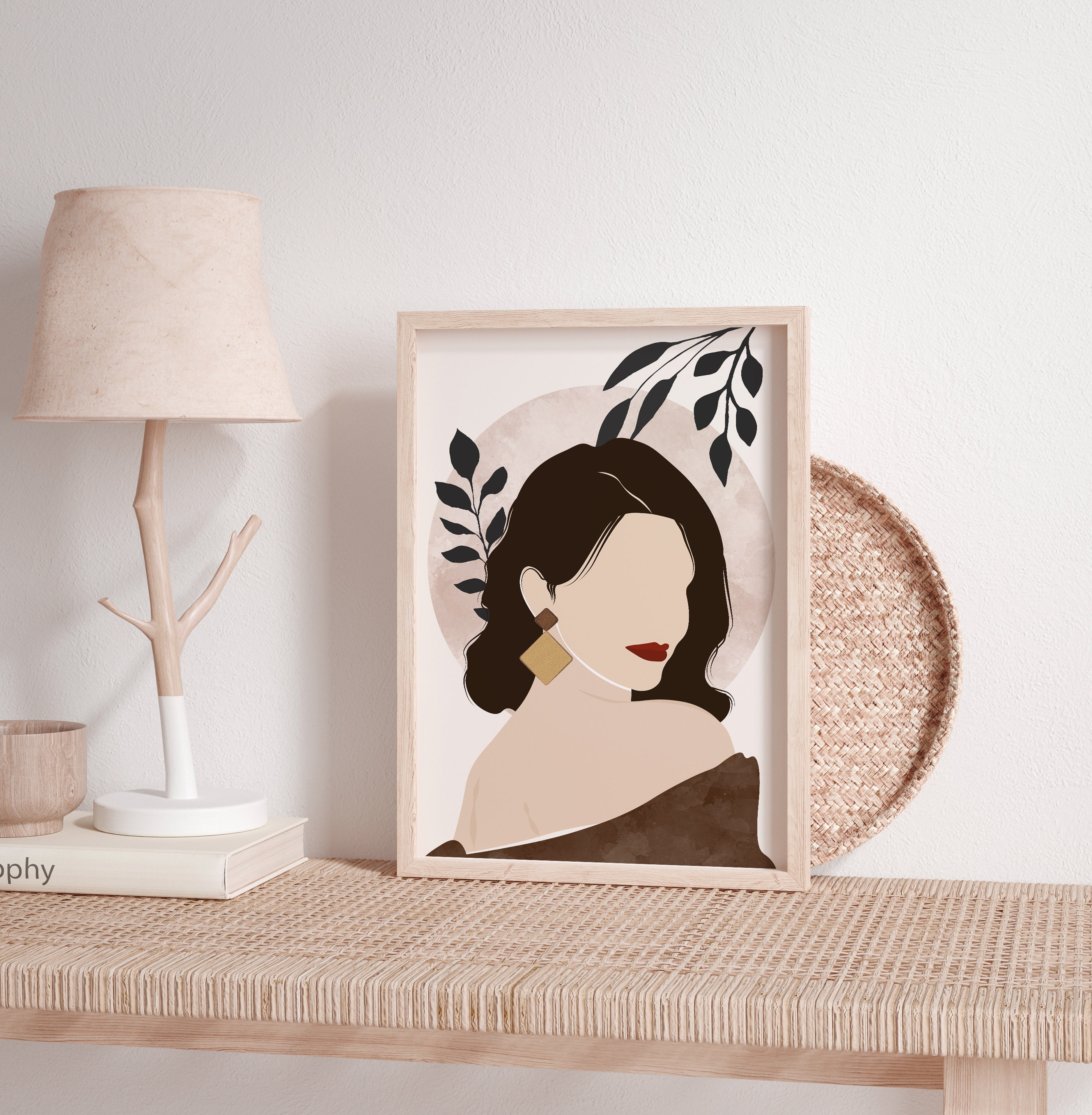 Abstract Woman Print Minimalist Girl Printable Wall Art Woman With ...