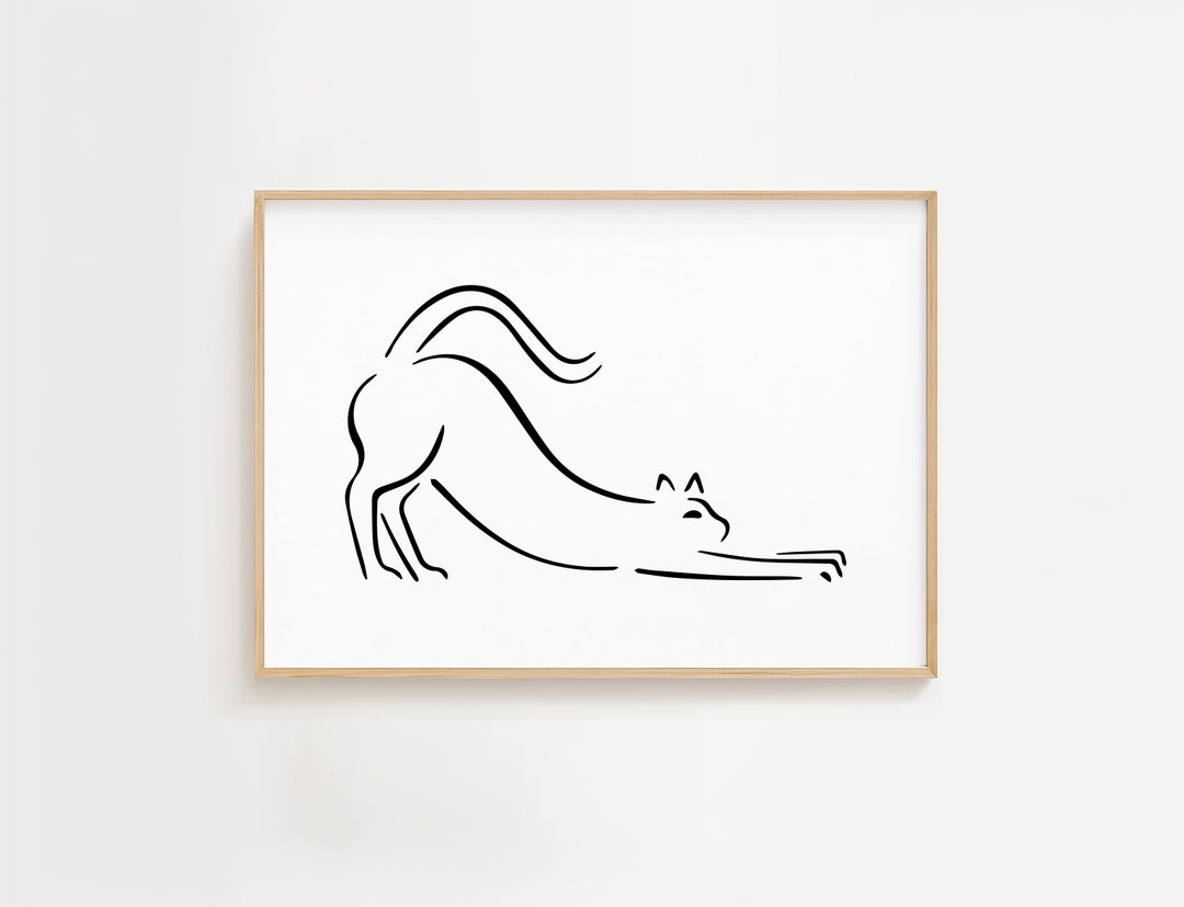 Picasso Cat Wall Art Print, Pablo Picasso Cat Sketch Printable, Minimal ...