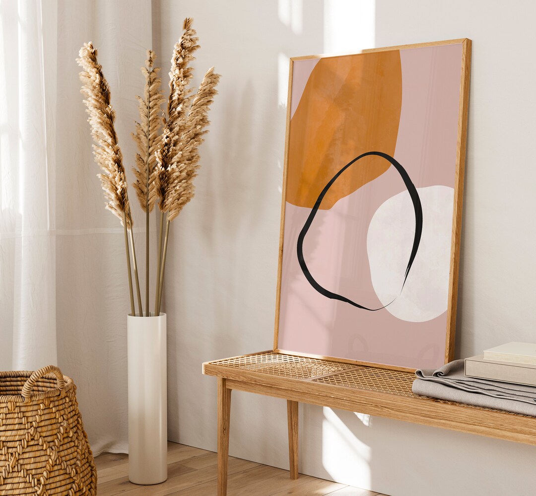 Minimalist Modern Line Abstract Art, Abstract Shape Prints, Black Line ...