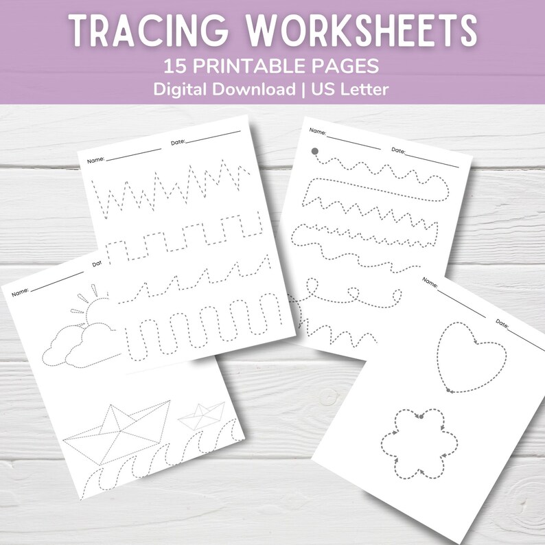 Tracing Skills | Line Tracing Worksheets | Preschools Worksheets | Line ...