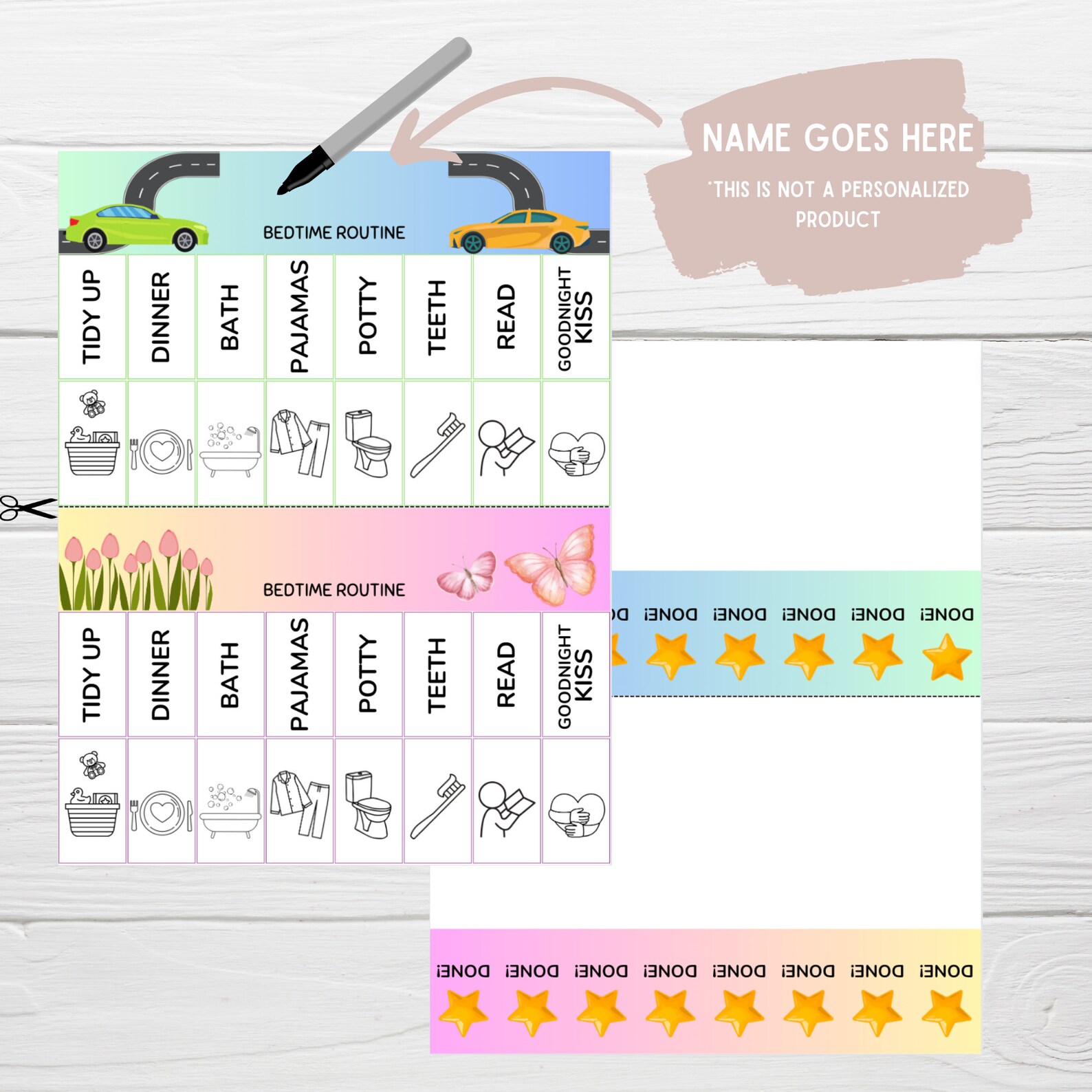 Bedtime Routine Chart | Visual Schedule | English and Spanish | Toddler ...
