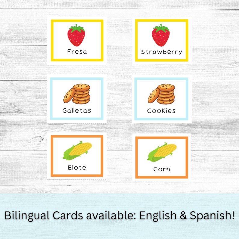 Children's Visual Grocery List Cards | Set of 80 Printable Kids Grocery ...