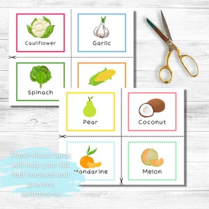 Children's Visual Grocery List Cards | Set of 80 Printable Kids Grocery ...