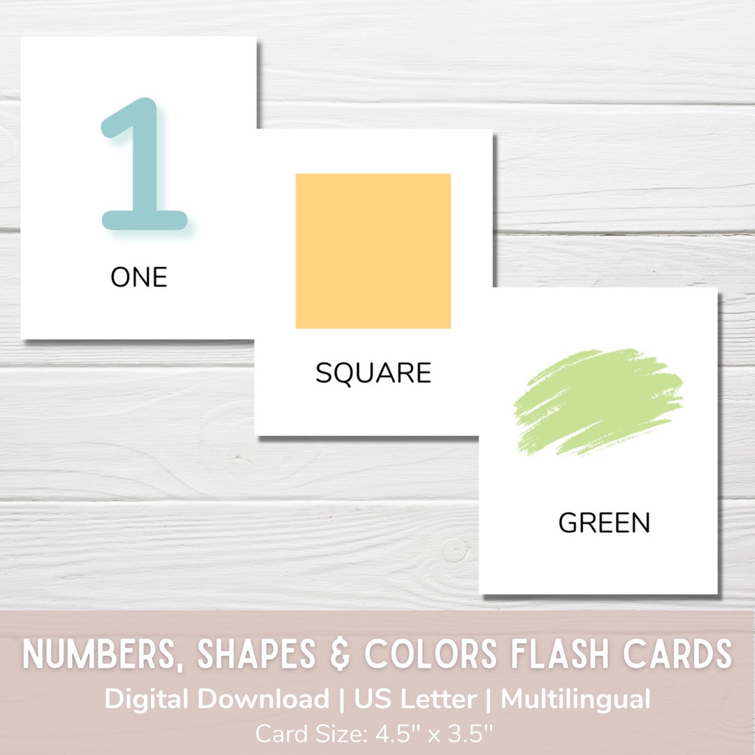 BUNDLE Numbers, Shapes & Colors Flash Cards | Montessori Education ...