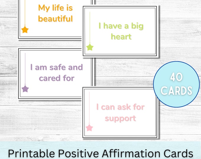 Kids Positive Affirmation Cards, Downloadable Kindness Cards, Printable ...