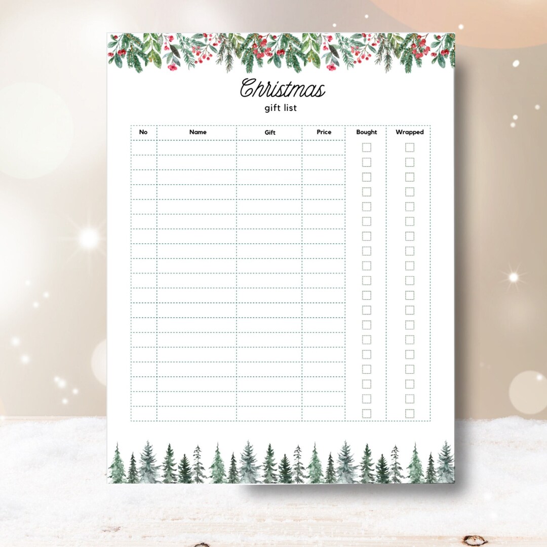 PRINTABLE Christmas Gift Shopping List 2023: the Perfect Way to Stay ...