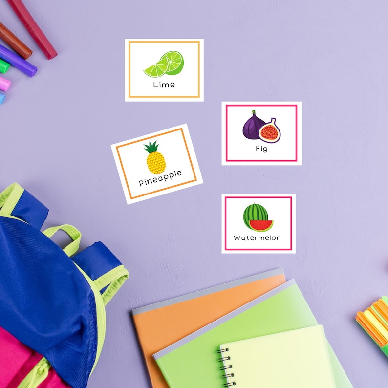 Children's Visual Grocery List Cards | Set of 80 Printable Kids Grocery ...