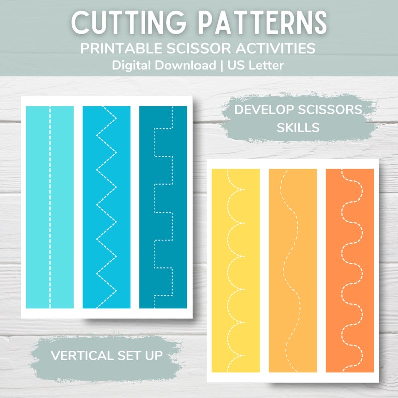 Cutting Patterns for Kids | Scissor Skills | Printable Activity | Game ...