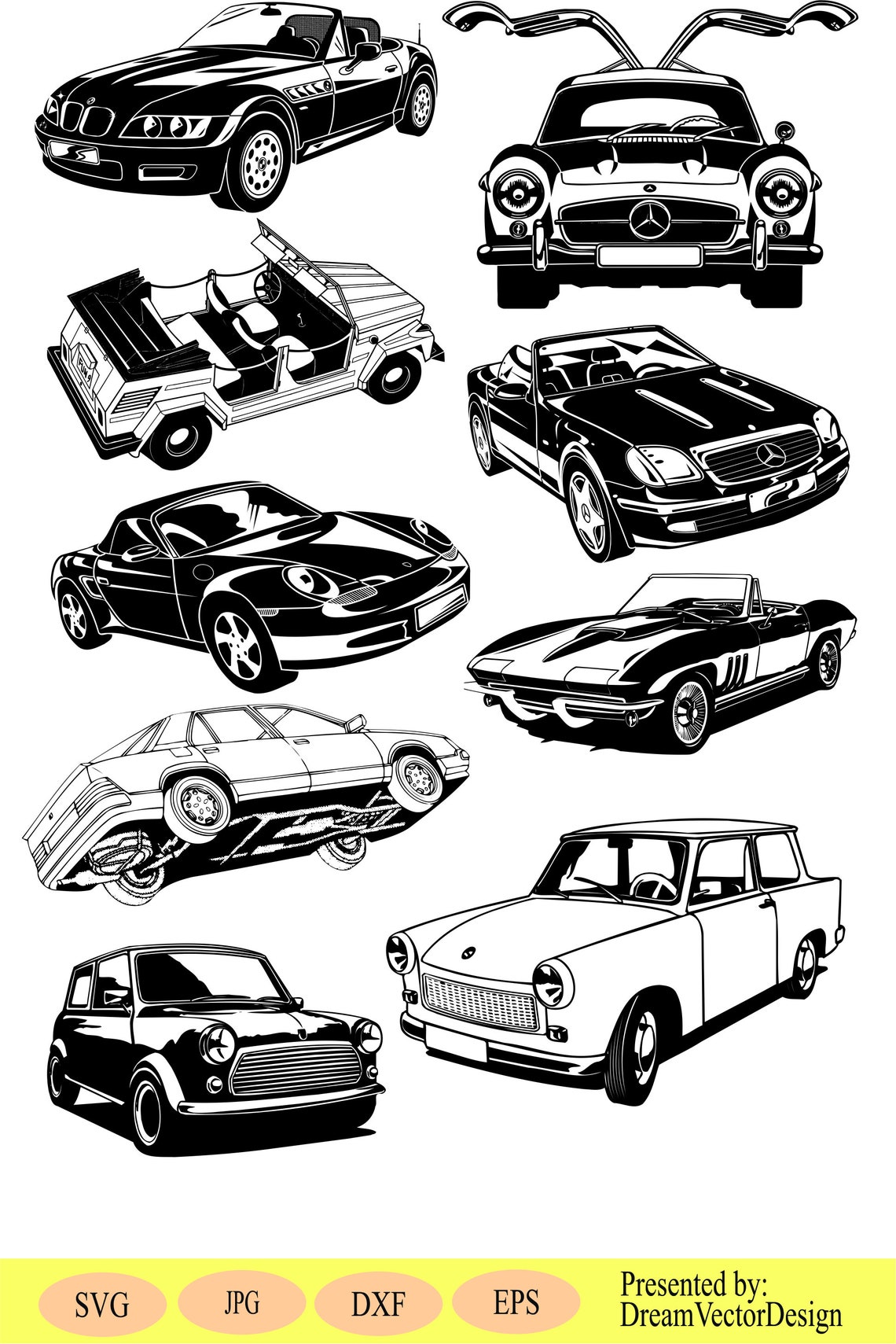 Car Svg, Car Silhouette Svg, Car Svg for Cricut, Car Svg Bundle, Car ...