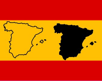 Spain Silhouette, Badge, Spain Outline, Spanish Boundary, Vector ...
