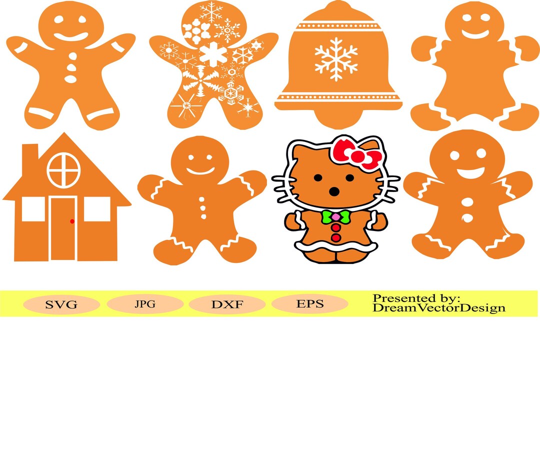 Gingerbread SVG, Gingerbread Cookie SVG, Christmas Cookie SVG, Jpg, Dxf ...