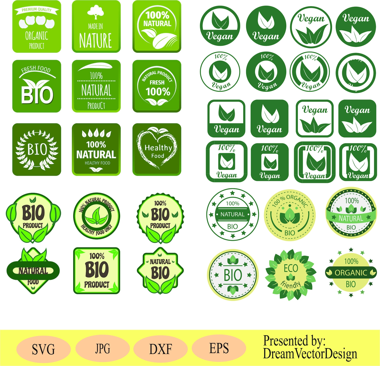 Organic Logo Bundle Svg, Eco Friendly Icons, Eco Icons, Eco Badges ...