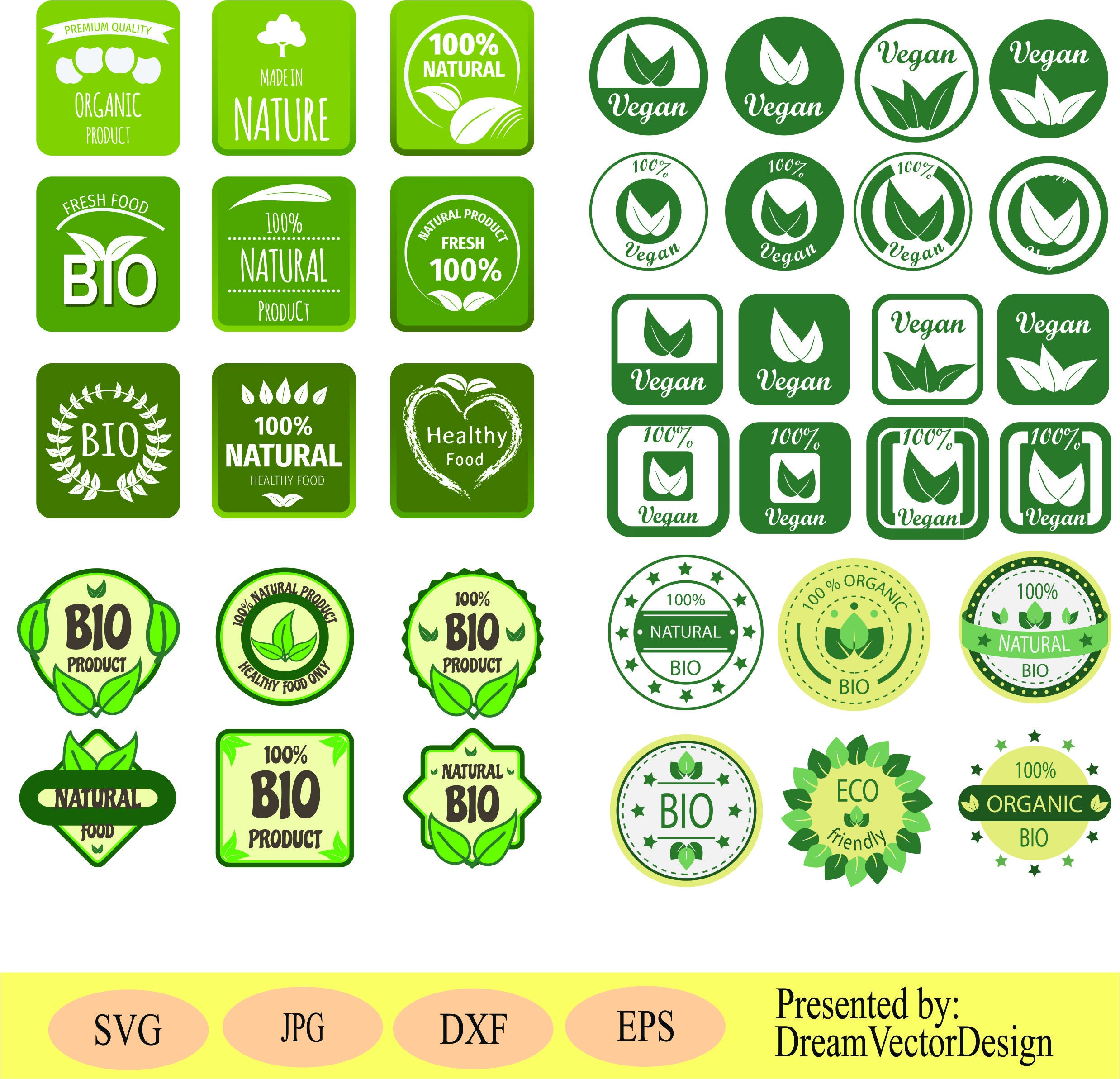 Organic Logo Bundle Svg, Eco Friendly Icons, Eco Icons, Eco Badges ...