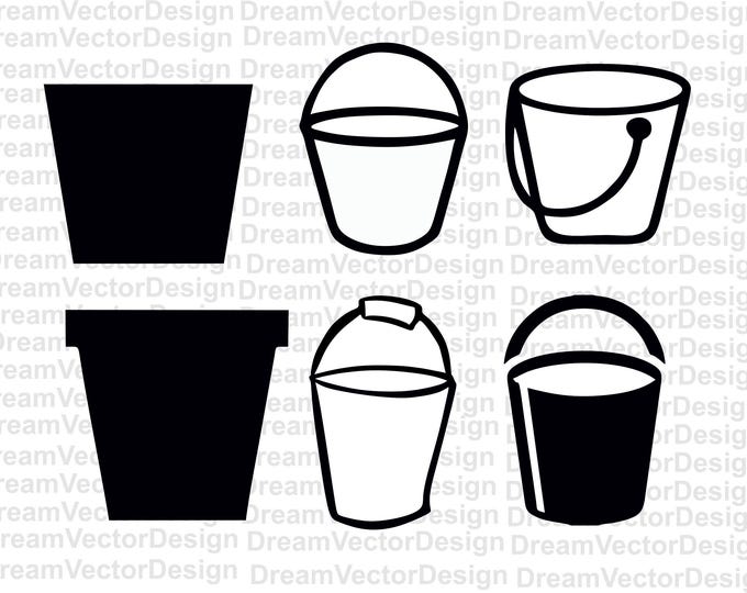 Bucket Outline SVG, Bucket Svg, Cleaning Svg, Bucket Clipart, Bucket ...