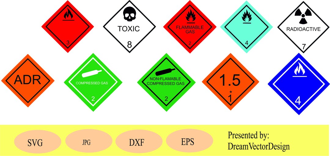 ADR Warning Signs, Toxic Sign SVG, Flammable Sign Svg, Safety Signs Svg ...