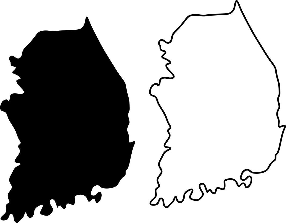 South Korea Map SVG Clipart: Silhouette Boundary (digital Download) - Etsy