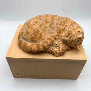 Custom Cat Urn With Sleeping Cat Figurine Cover Brass Finish - Etsy