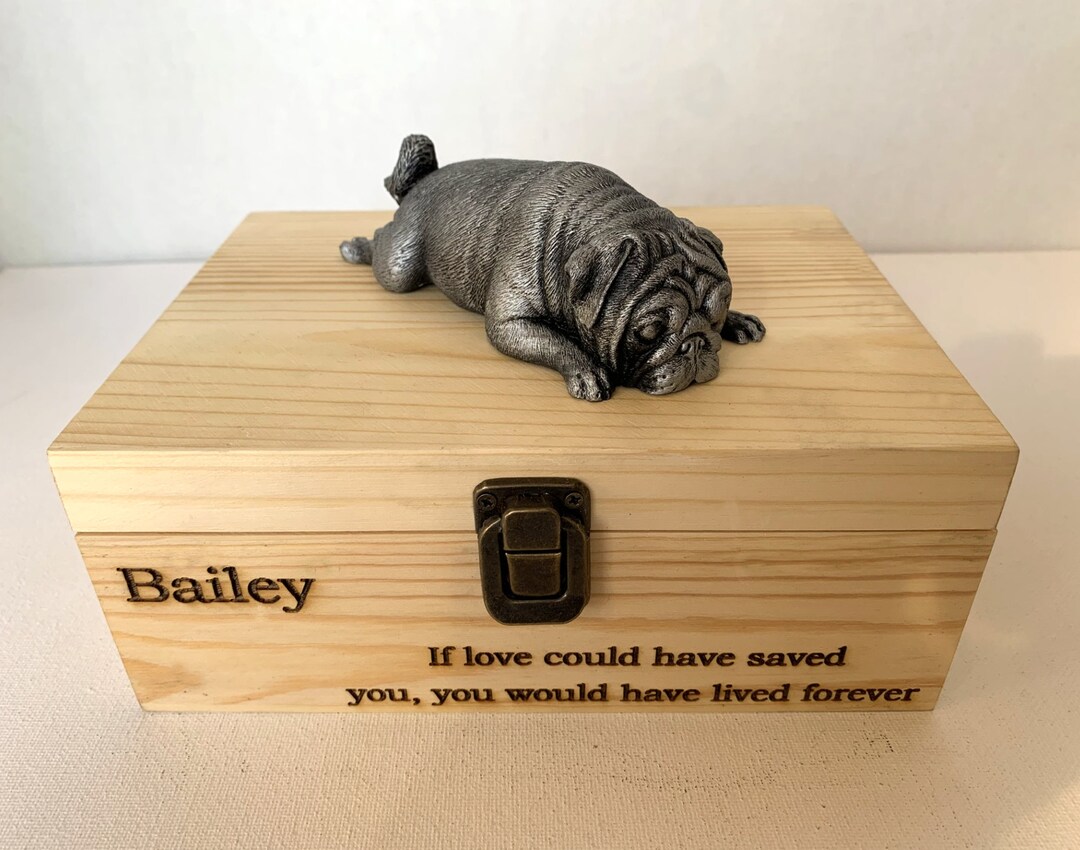 Pug Urn Personalized With Pug Figurine - Etsy